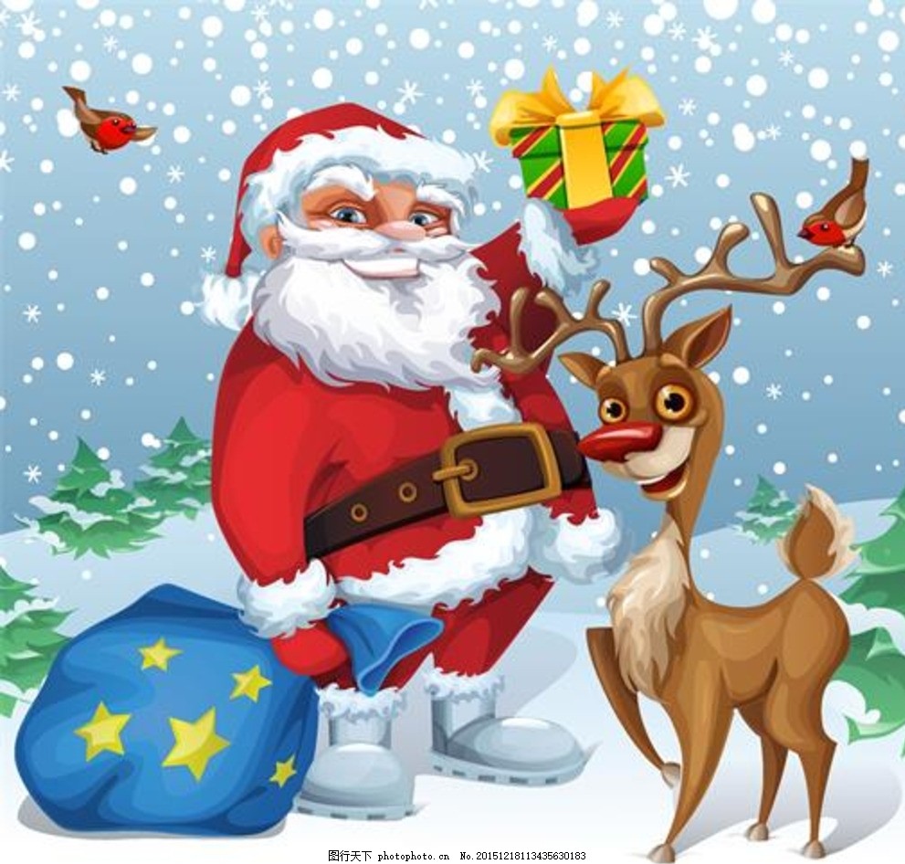 卡通圣诞老人图片_自然风光_自然风景-图行天下素材网